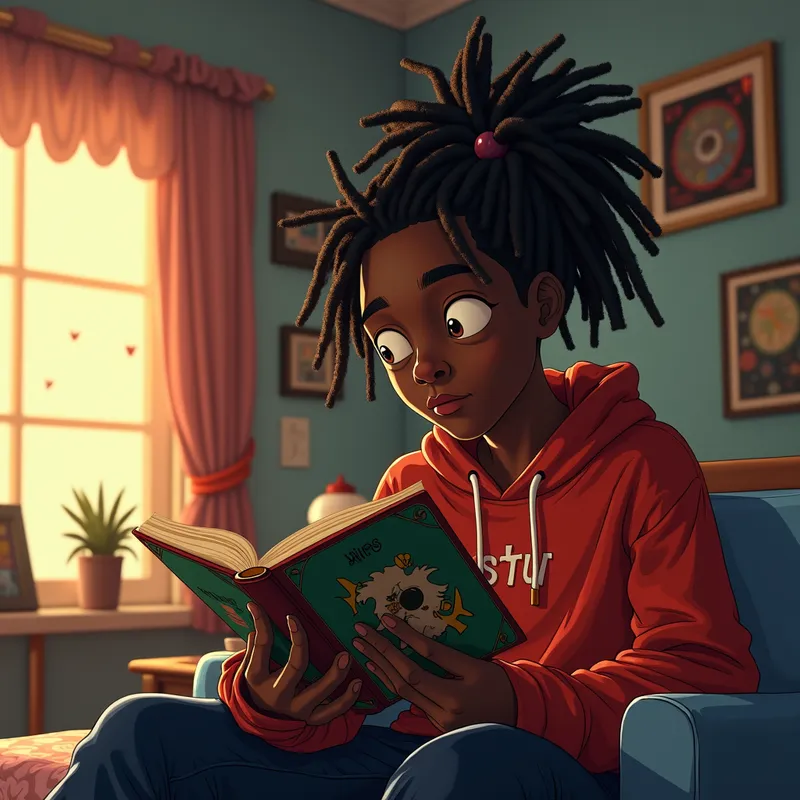 Bookworm Miles on Ceiling - Tangra AI Image Generator