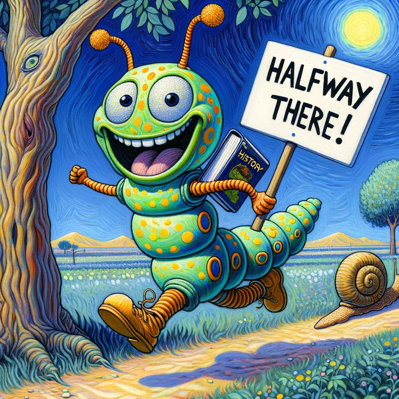 Caterpillar's Marathon - Tangra AI Image Generator