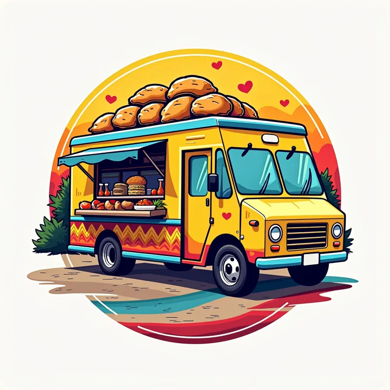 Colombian Food Truck Logo - Tangra AI Image Generator