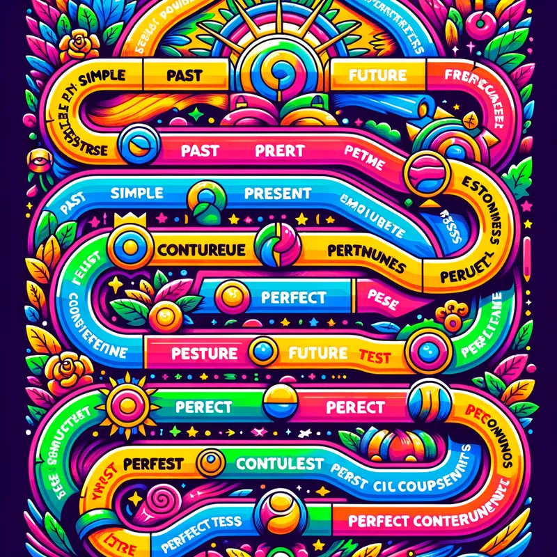 Colorful Tense Chart - Tangra AI Image Generator