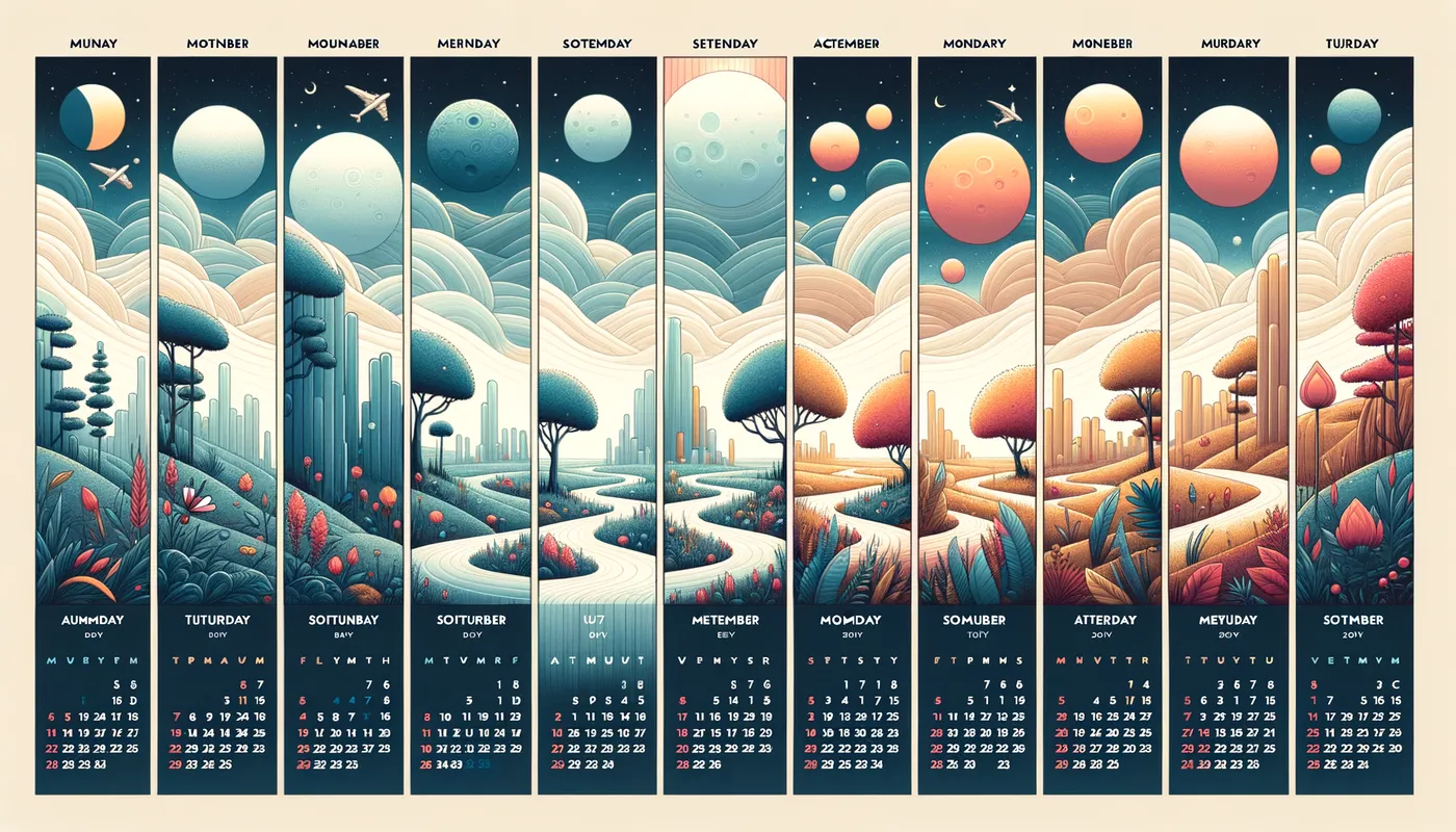 Columnar Monthly Calendar - Tangra AI Image Generator