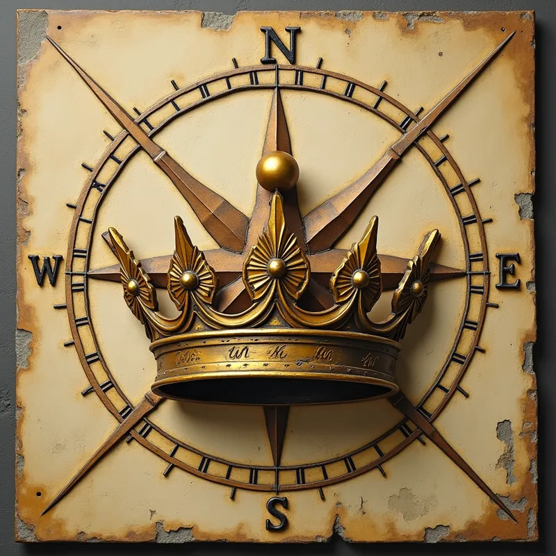 Compass Aligned Over Crown with N North - Tangra AI Image Generator