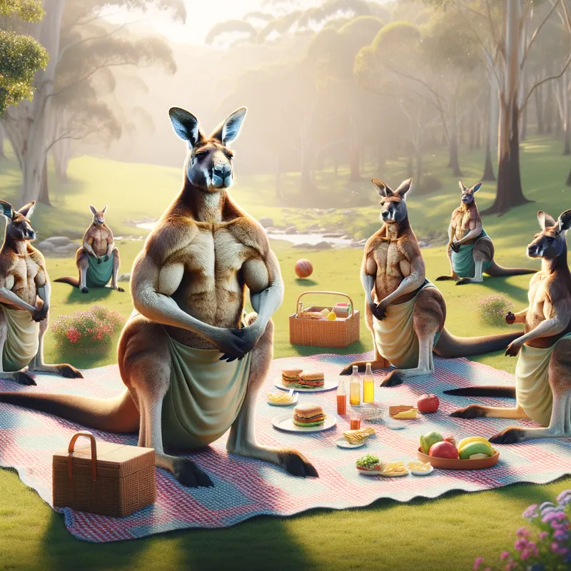 Diapered Kangaroo Siesta - Tangra AI Image Generator