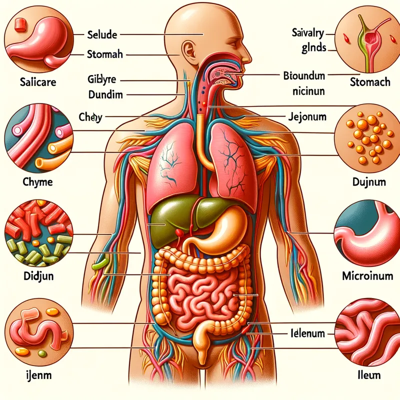 Digestive Process Diagram - Tangra AI Image Generator