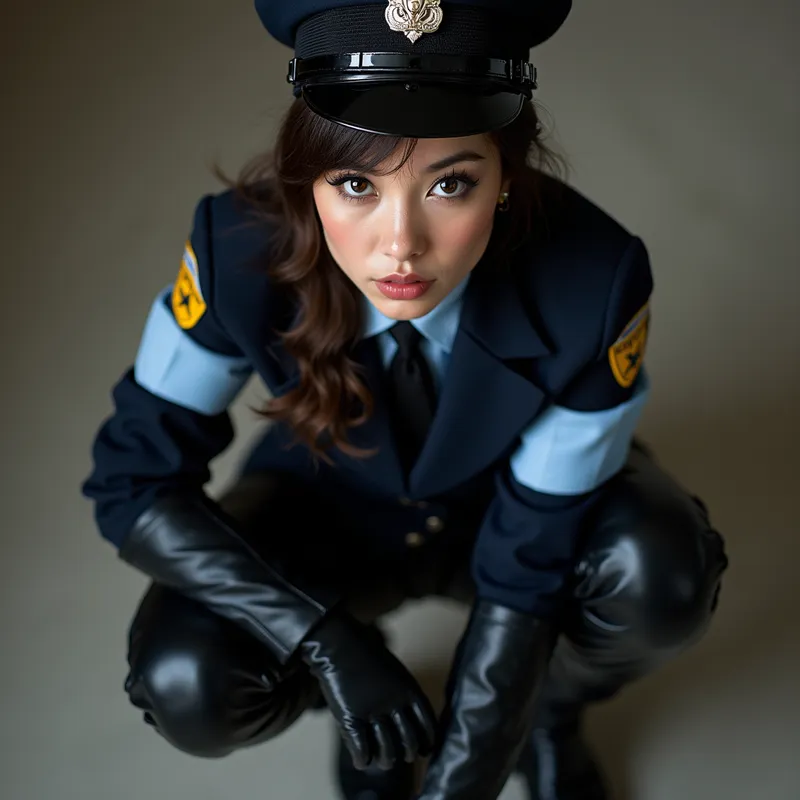 Dominant Gaze: Japanese Policewoman - Tangra AI Image Generator