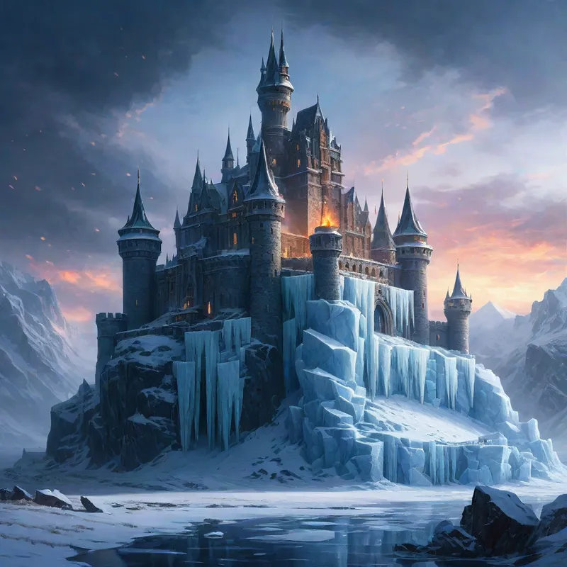 Frozen Fortress - Tangra AI Image Generator