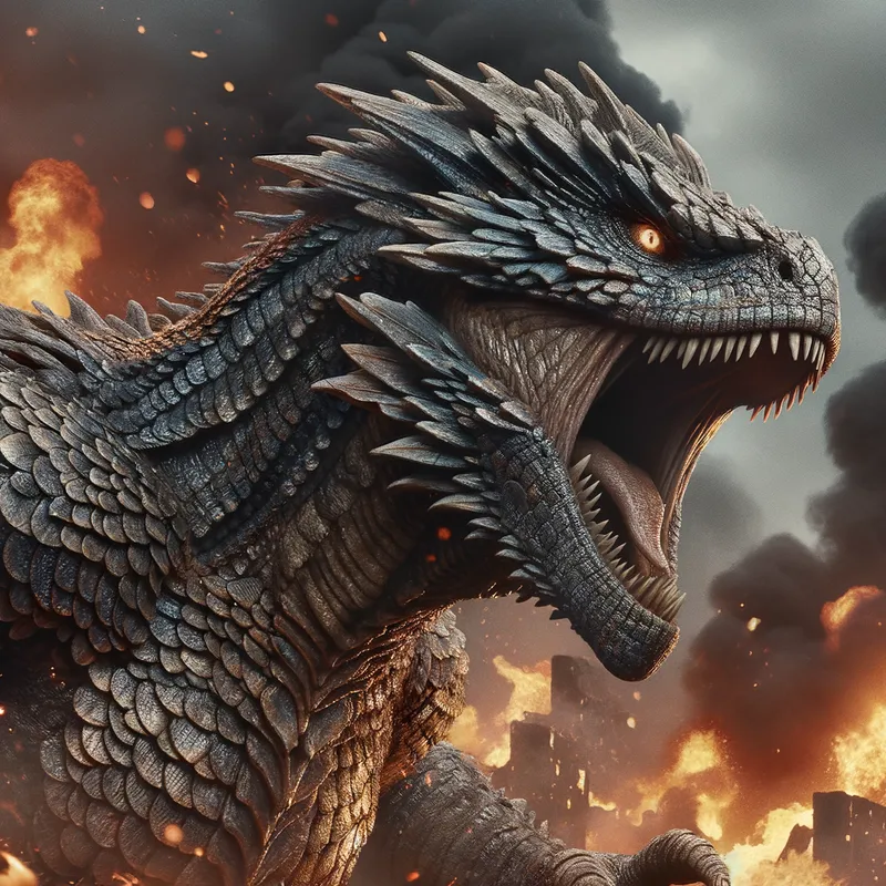 Godzilla Roaring - Tangra AI Image Generator