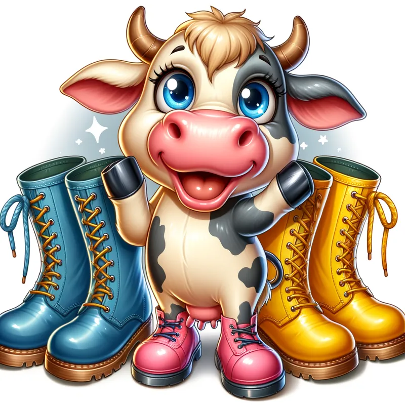 Gumbooted Cow Joy - Tangra AI Image Generator