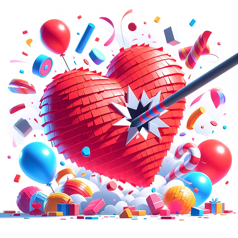Heart Pinata Smash - Tangra AI Image Generator
