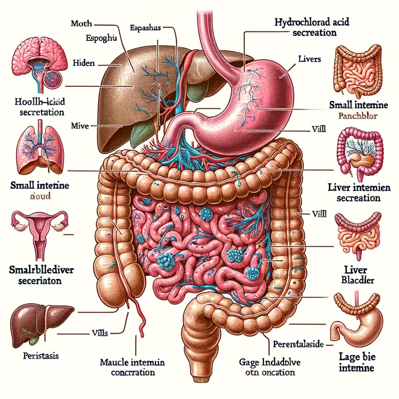 Human Digestive System Infographic - Tangra AI Image Generator
