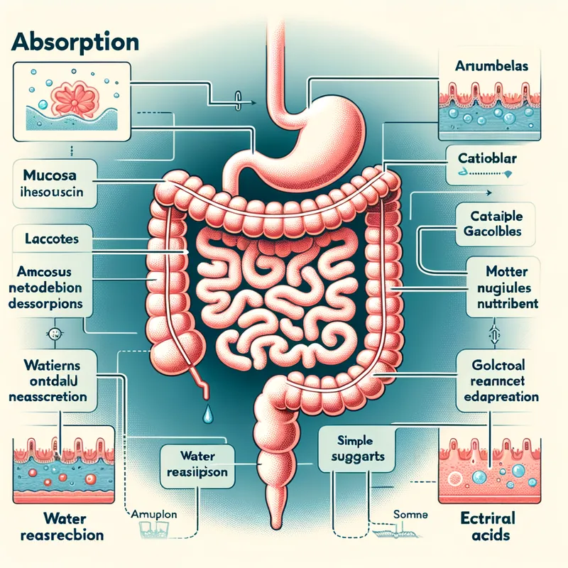 Intestinal Absorption Infographic - Tangra AI Image Generator