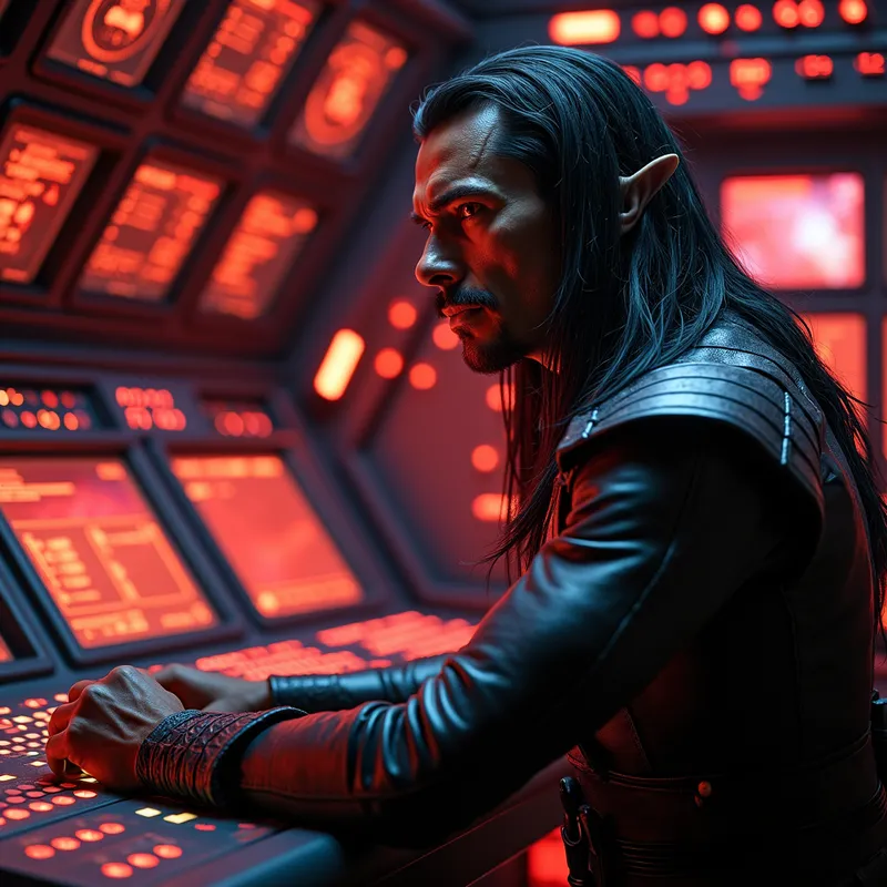 Klingon Warrior's Control Conundrum - Tangra AI Image Generator