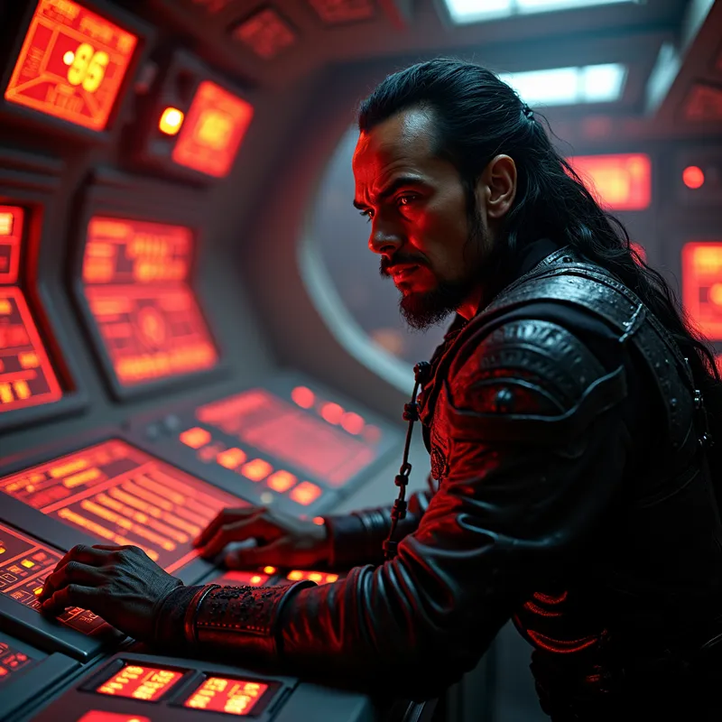 Klingon Warrior's Control Conundrum - Tangra AI Image Generator