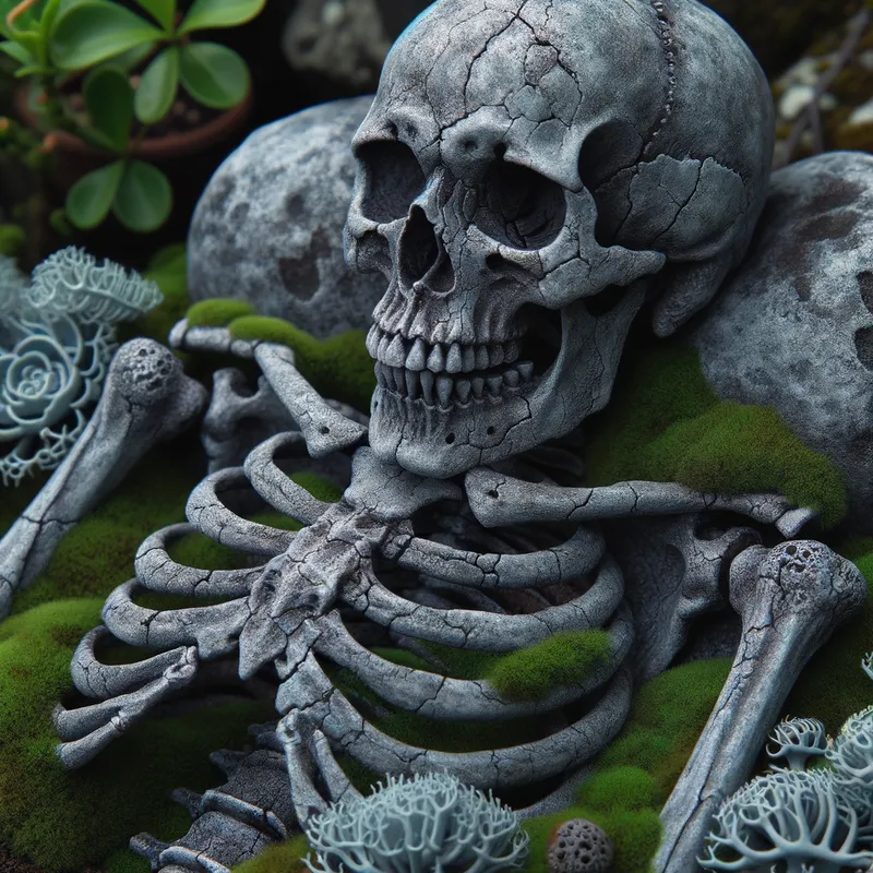 Moss-Clad Skeleton Ruins - Tangra AI Image Generator