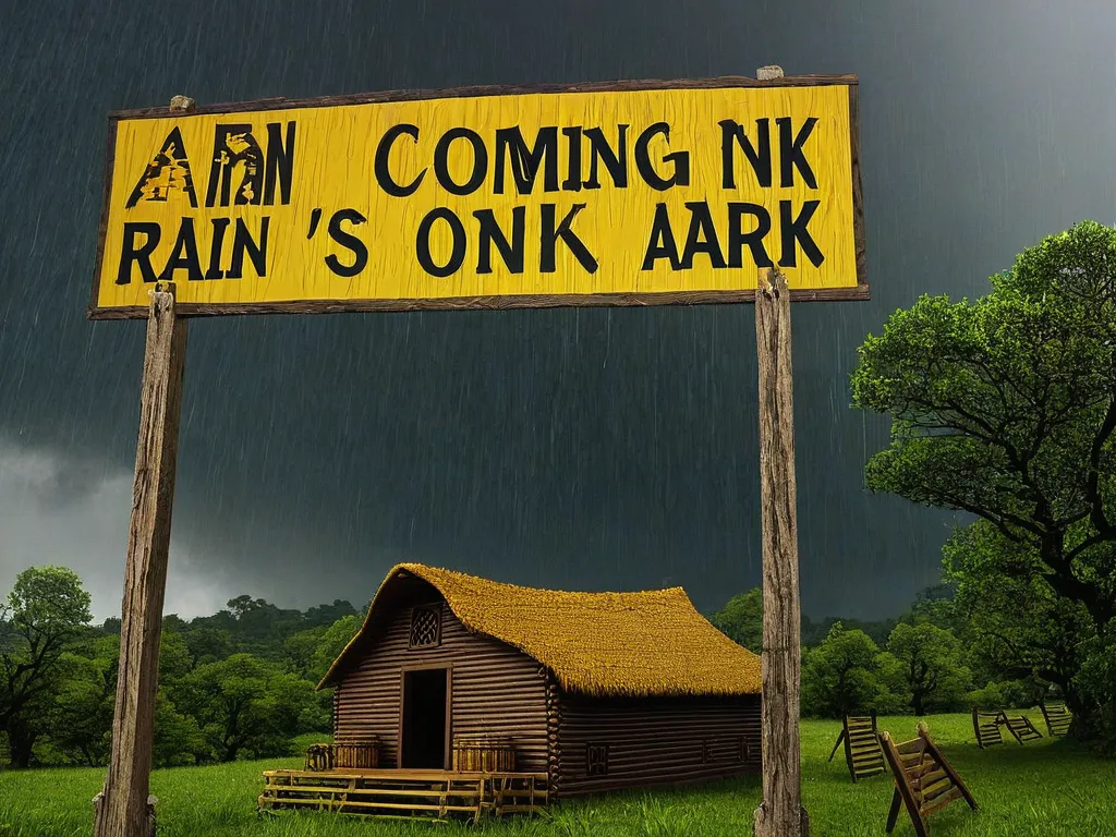 Noah's Ark Rain Sign - Tangra AI Image Generator