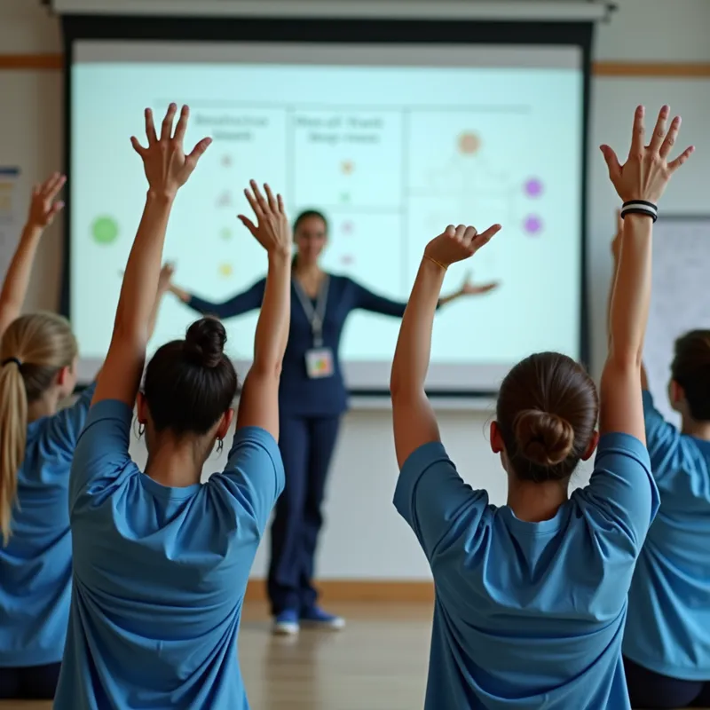 Nurses' Stretching Class - Tangra AI Image Generator