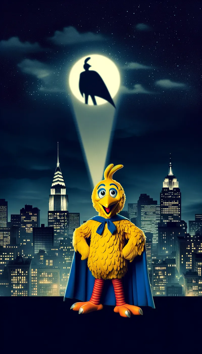 Sesame Street Gotham Crossover - Tangra AI Image Generator