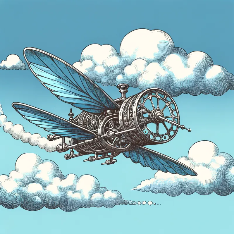 Whimsical Flying Machine - Tangra AI Image Generator